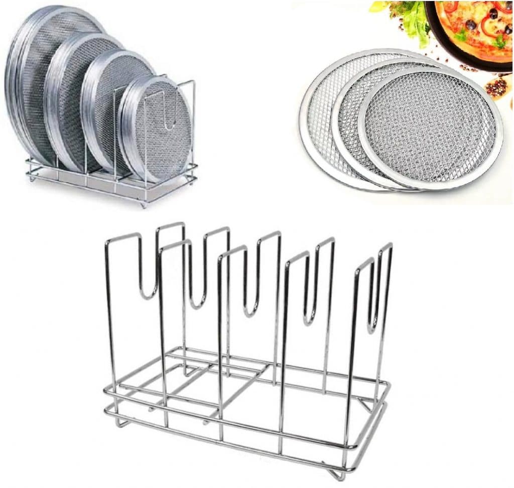 Commercial Heavy Duty Pizza Screen Stand Rack S/Steel 4 Slots Holds ...